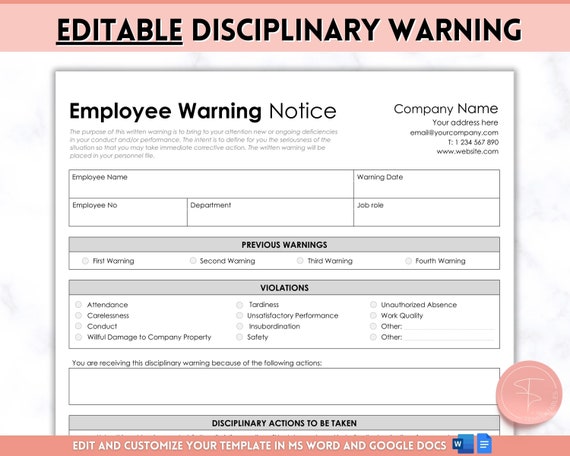 Employee Warning Form