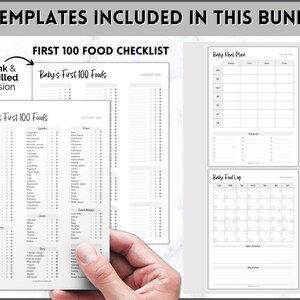 Baby Food Tracker Printable BUNDLE, Baby’s First Foods, Meal Planner ...