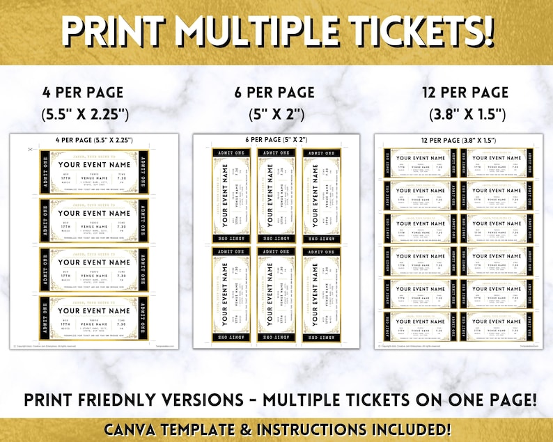Event Ticket Template EDITABLE DIY Event Printable Surprise - Etsy
