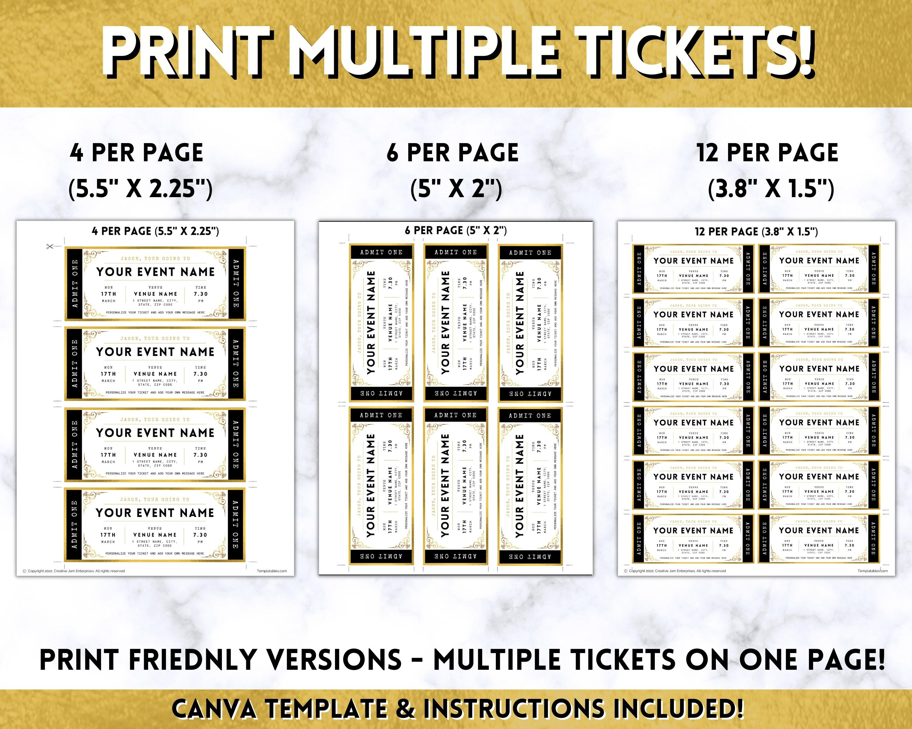 Event Ticket Template EDITABLE DIY Event Printable Surprise - Etsy UK