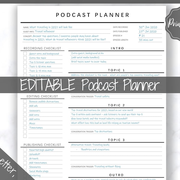 Pod Cast Script Plan - Etsy