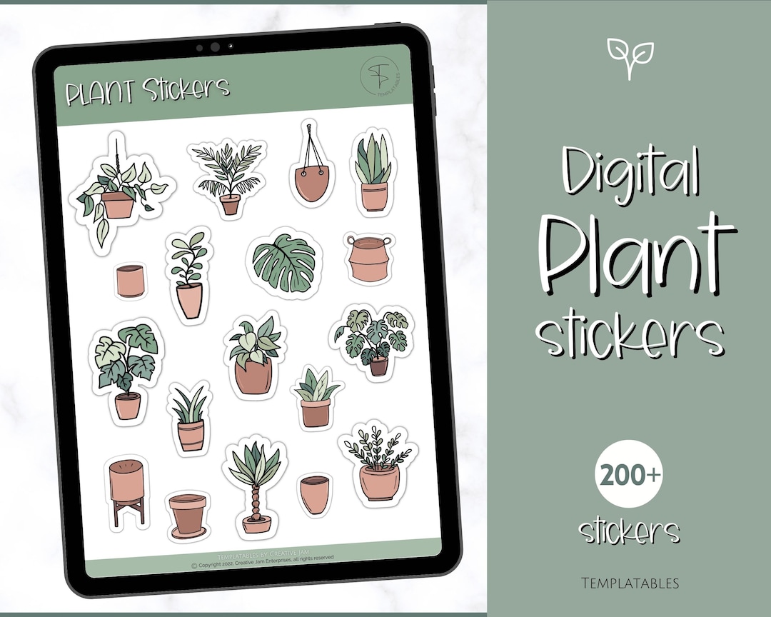 House PLANT Digital Stickers, BOTANICAL Goodnotes Stickers Pre Cropped ...