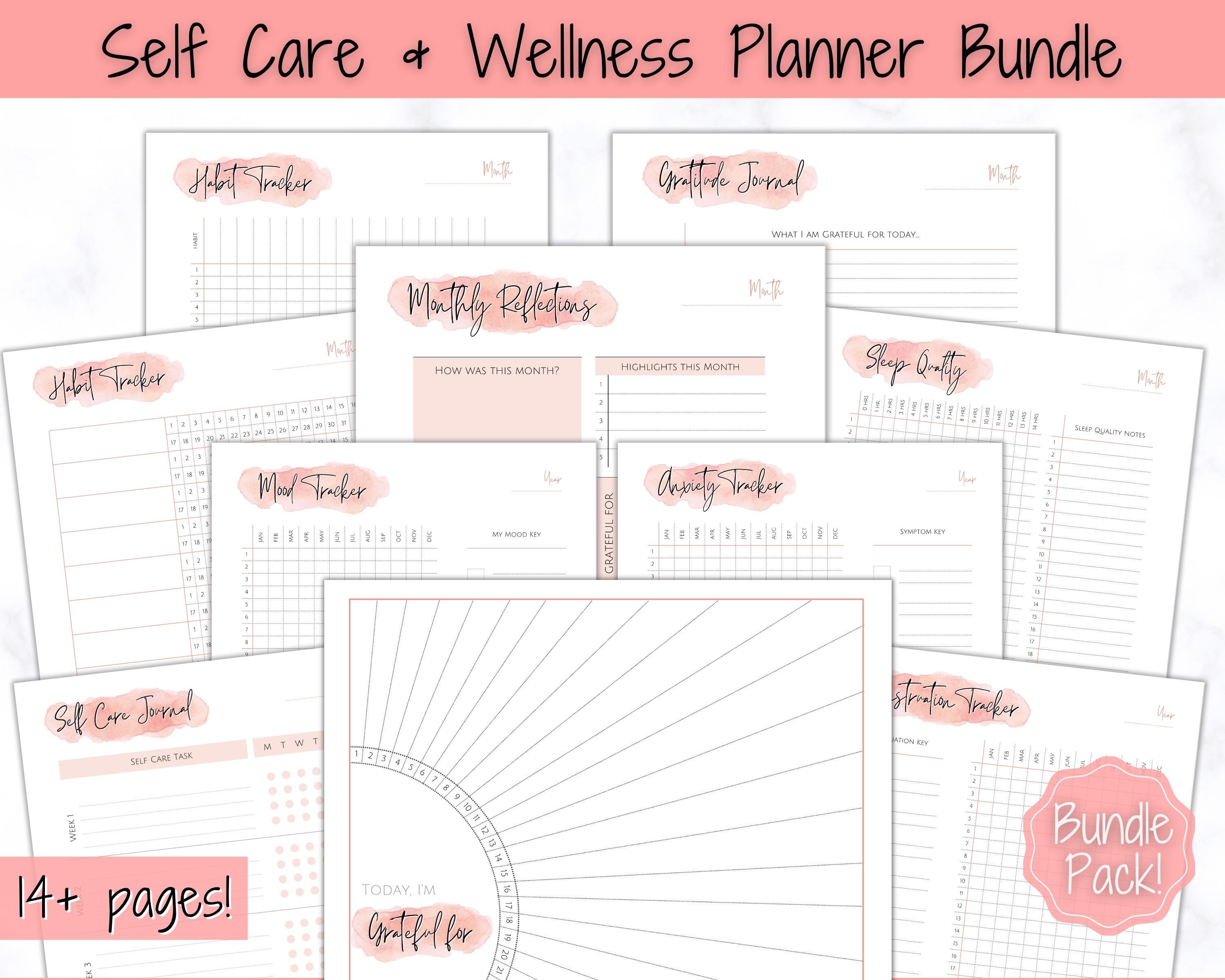 Wellness Planner & Self Care Journal BUNDLE Printable | Etsy