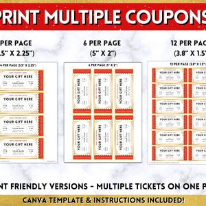 EDITABLE Event Ticket Template, Christmas Coupon, DIY Event Printable ...