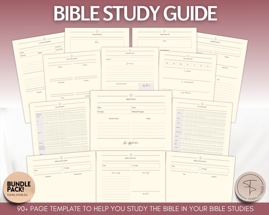 Bible Study Template BUNDLE, Bible Study Journal, Soap Bible Study ...