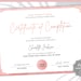 Certificate of Completion Template Editable Rose Gold - Etsy