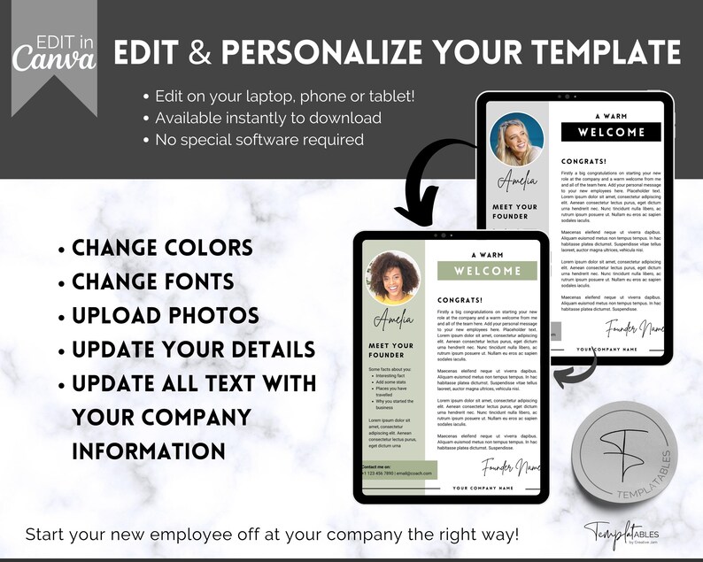 Employee Onboarding Template New Hire Handbook Welcome - Etsy UK