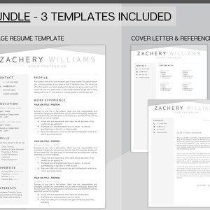 ONE Page Resume Template Word. CV Template Professional, Cv Design ...