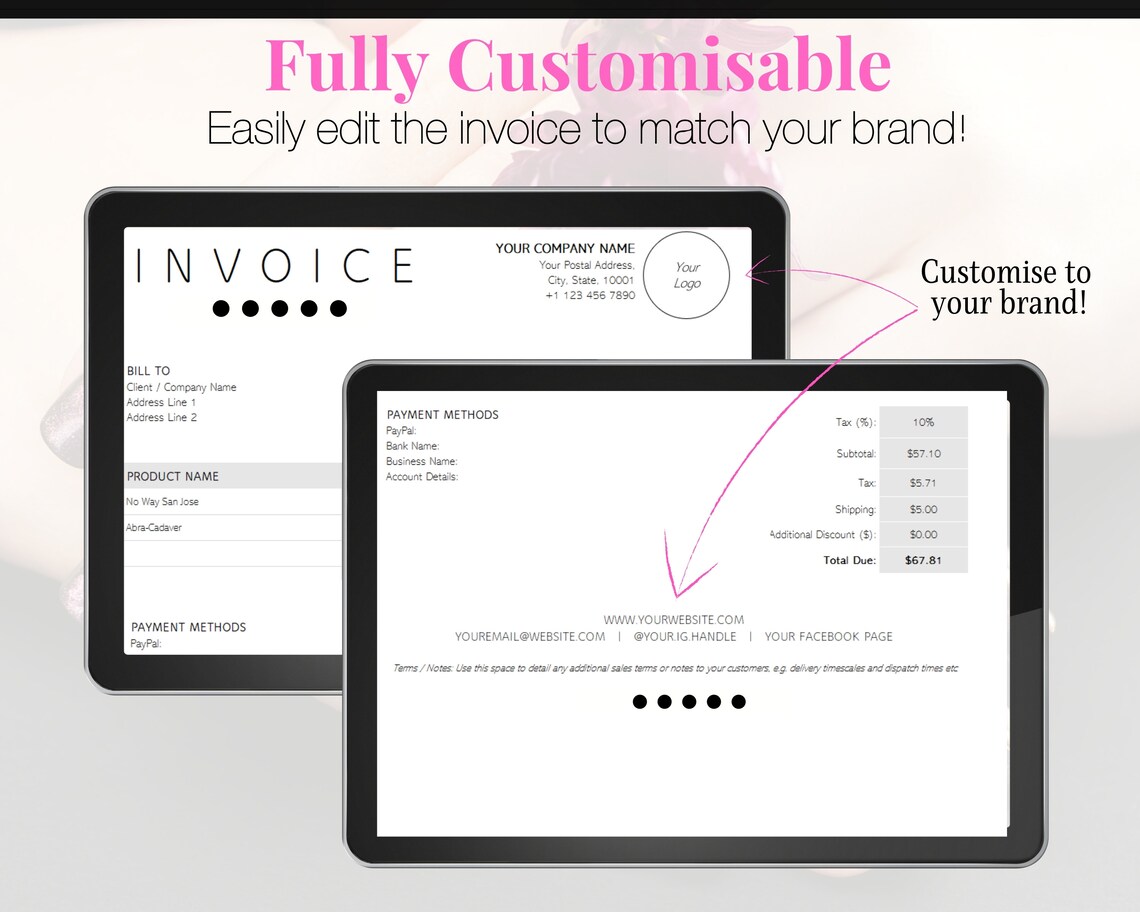 COLOR STREET Invoice Template. EDITABLE Custom Receipt - Etsy