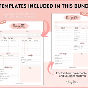 Nanny Notes Template, Nanny Schedule & Report for Baby, Babysitter Info ...