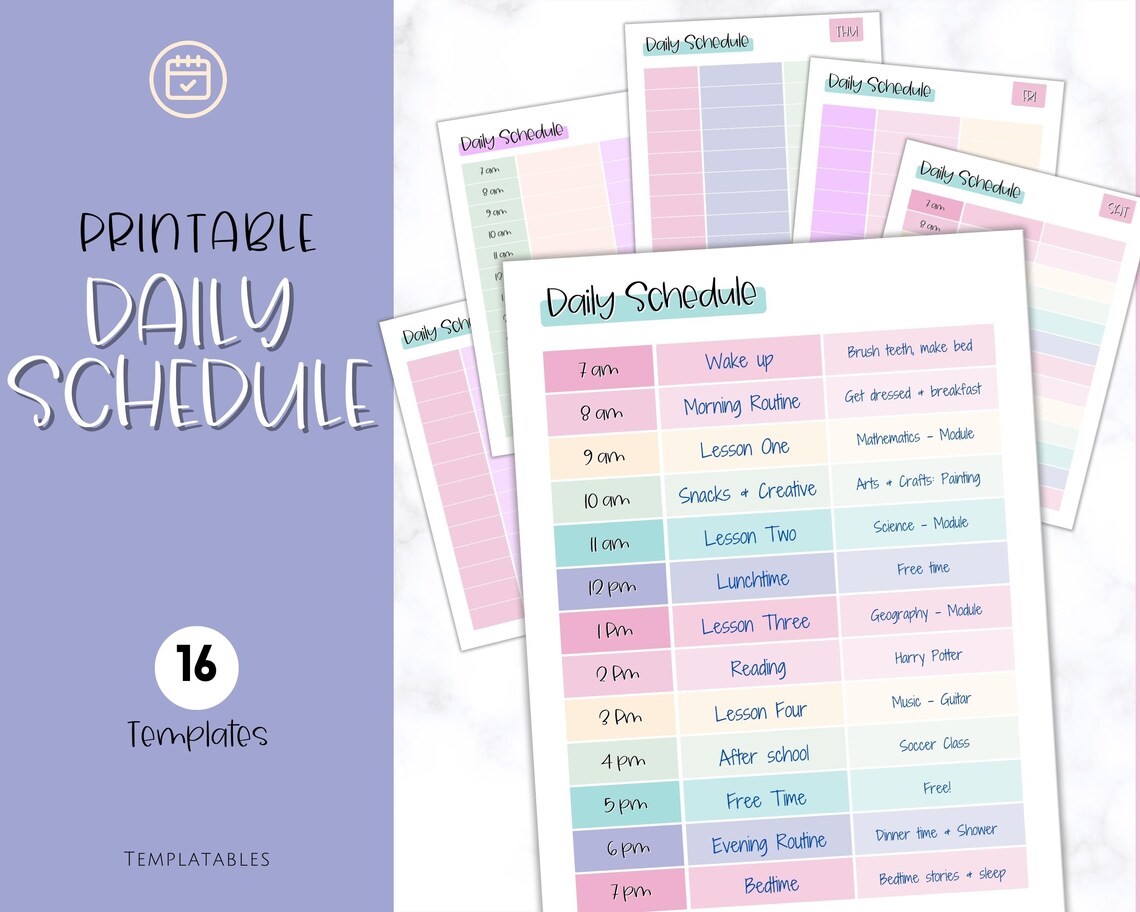 Kids Daily Schedule Homeschool Weekly Planner Daily Routine - Etsy