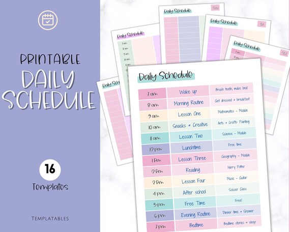 Kids Daily Schedule Homeschool Weekly Planner Daily Routine - Etsy