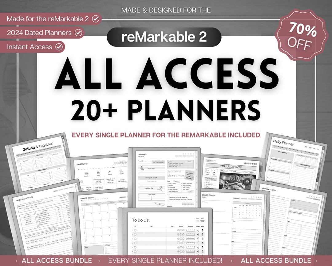 Remarkable 2 ALL ACCESS Template Pack 2024 Daily Planner, Digital to Do ...