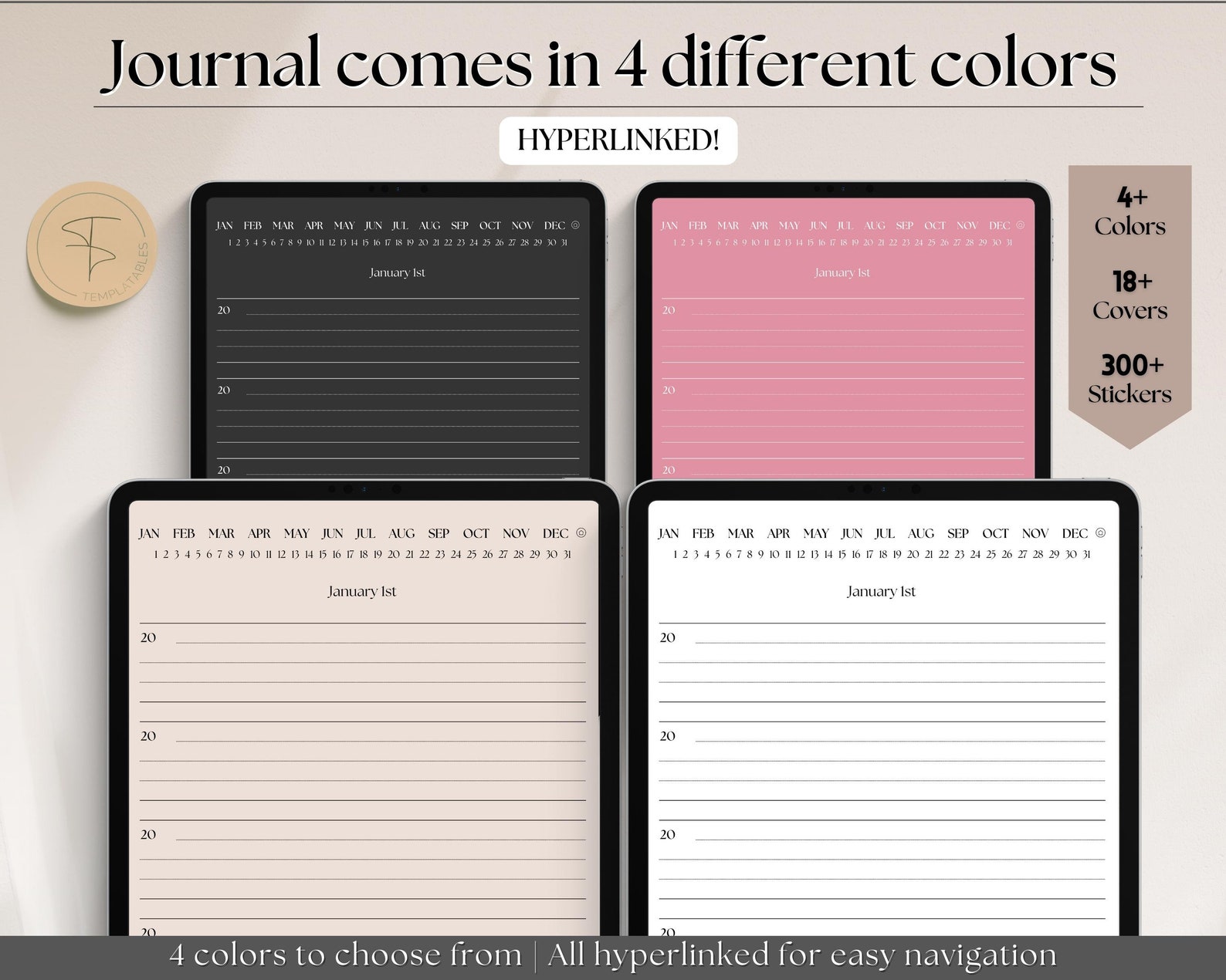 One Line a Day Digital Daily Journal, 5 Year Journal, Goodnotes iPad ...