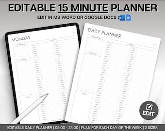 15 Minute Daily Planner - Etsy