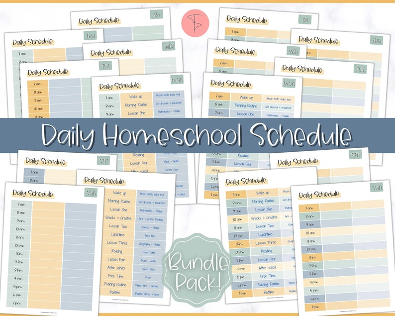 Daily Schedule Kids Homeschool Weekly Planner Daily Routine - Etsy