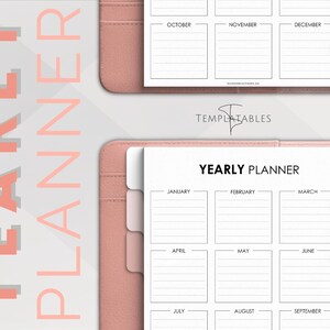 Yearly Overview, Editable Yearly Planner, Year at a Glance, Undated ...