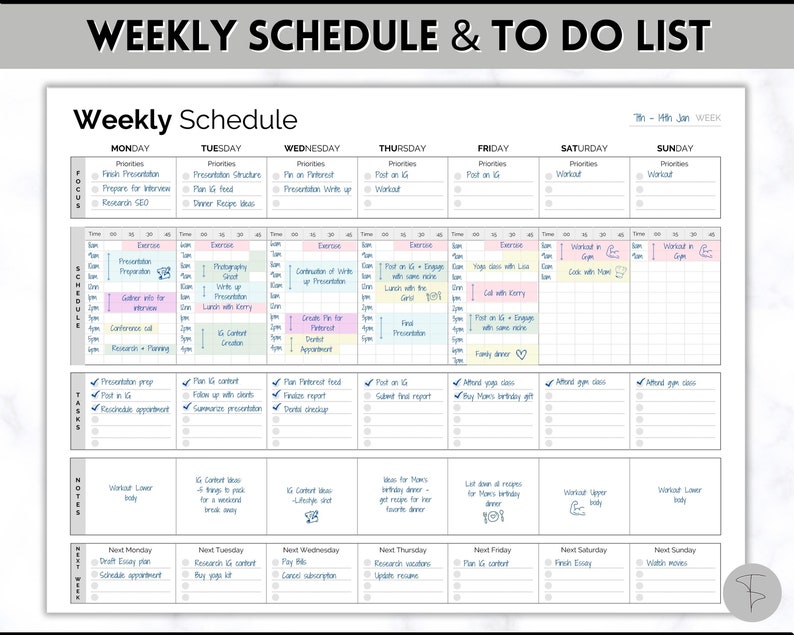MINIMALIST Weekly Planner to Do List Printable Weekly - Etsy