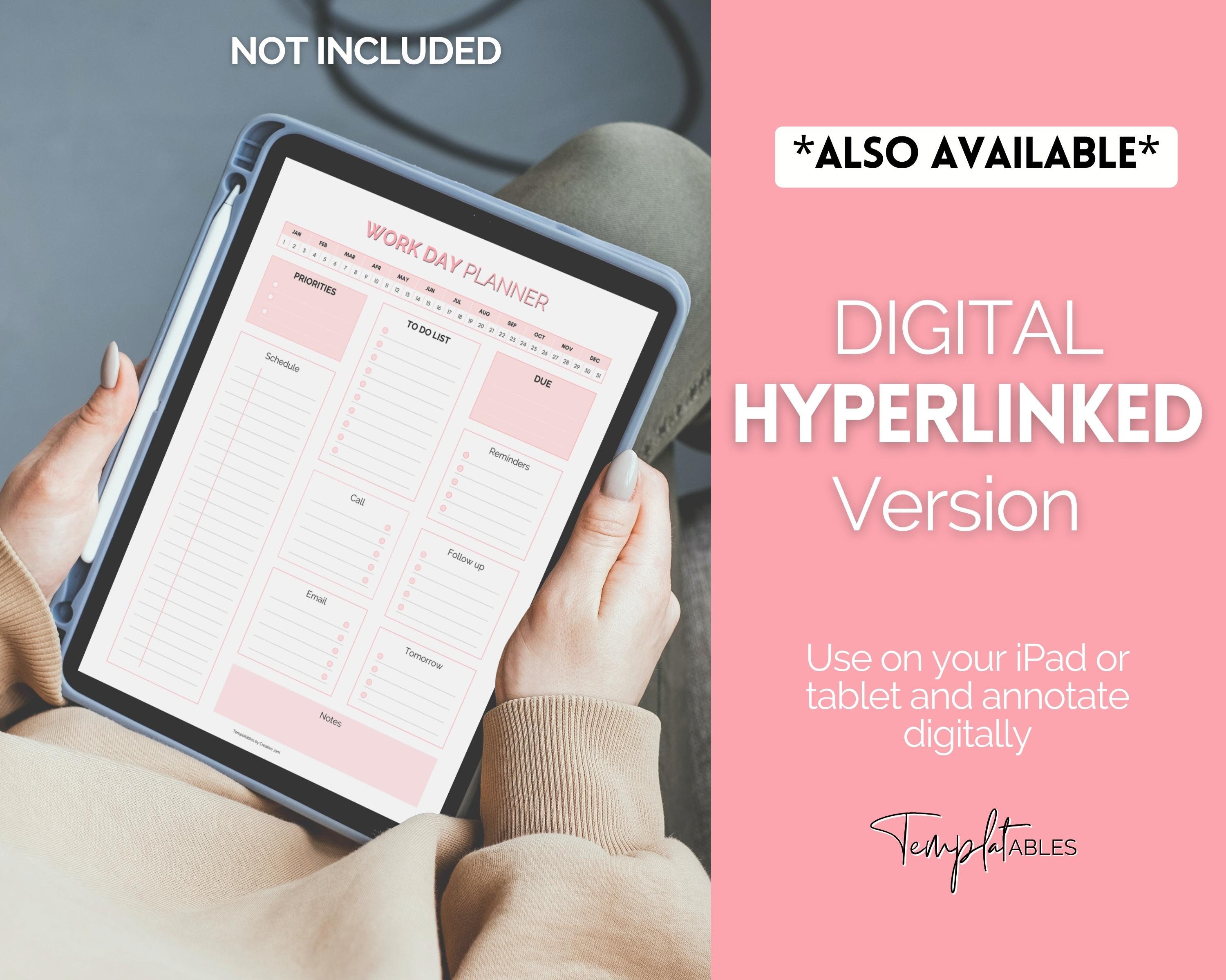 EDITABLE Daily Planner, Work Day Organizer, Work From Home to Do List ...