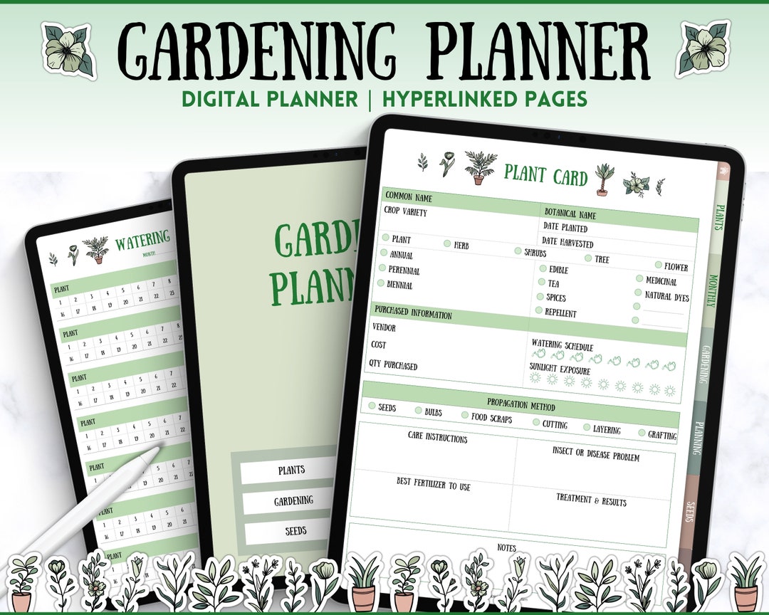 Digital Garden Planner, Plant Journal, Gardening Planner 2024, Planting ...