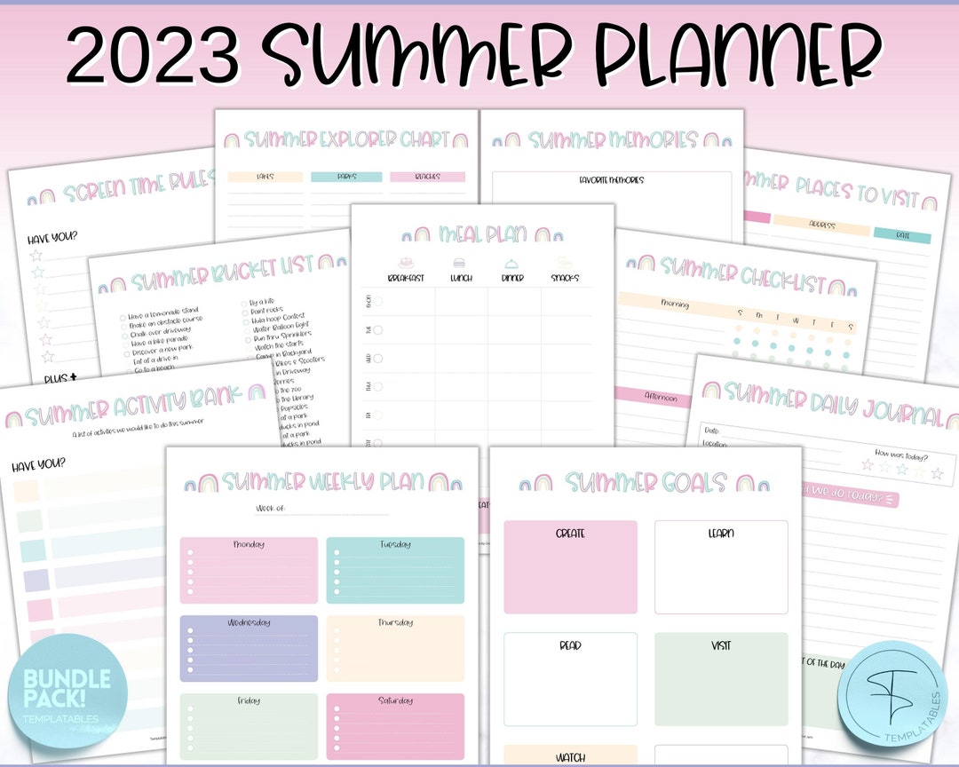 2023 Summer Planner, Kids Chore Chart, Summer Schedule, Screen Time ...