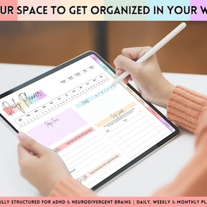 ADHD Digital Planner, Daily Planner for Neurodivergent Adults, Brain ...