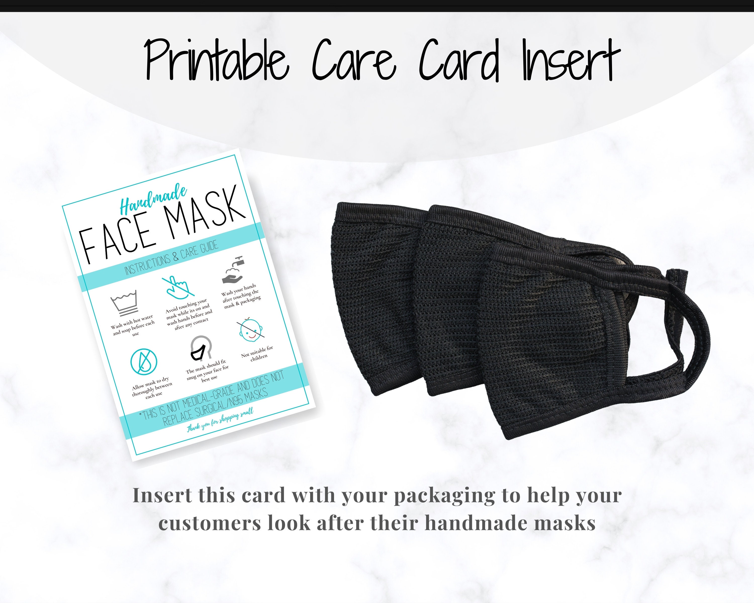 Face Mask LABEL CARE CARD How to Handle Order Card Face Mask - Etsy UK