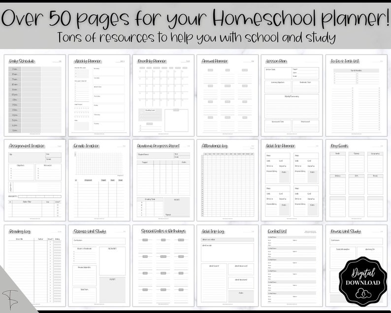 Homeschool Planner Printable Home School Teacher Academic - Etsy UK