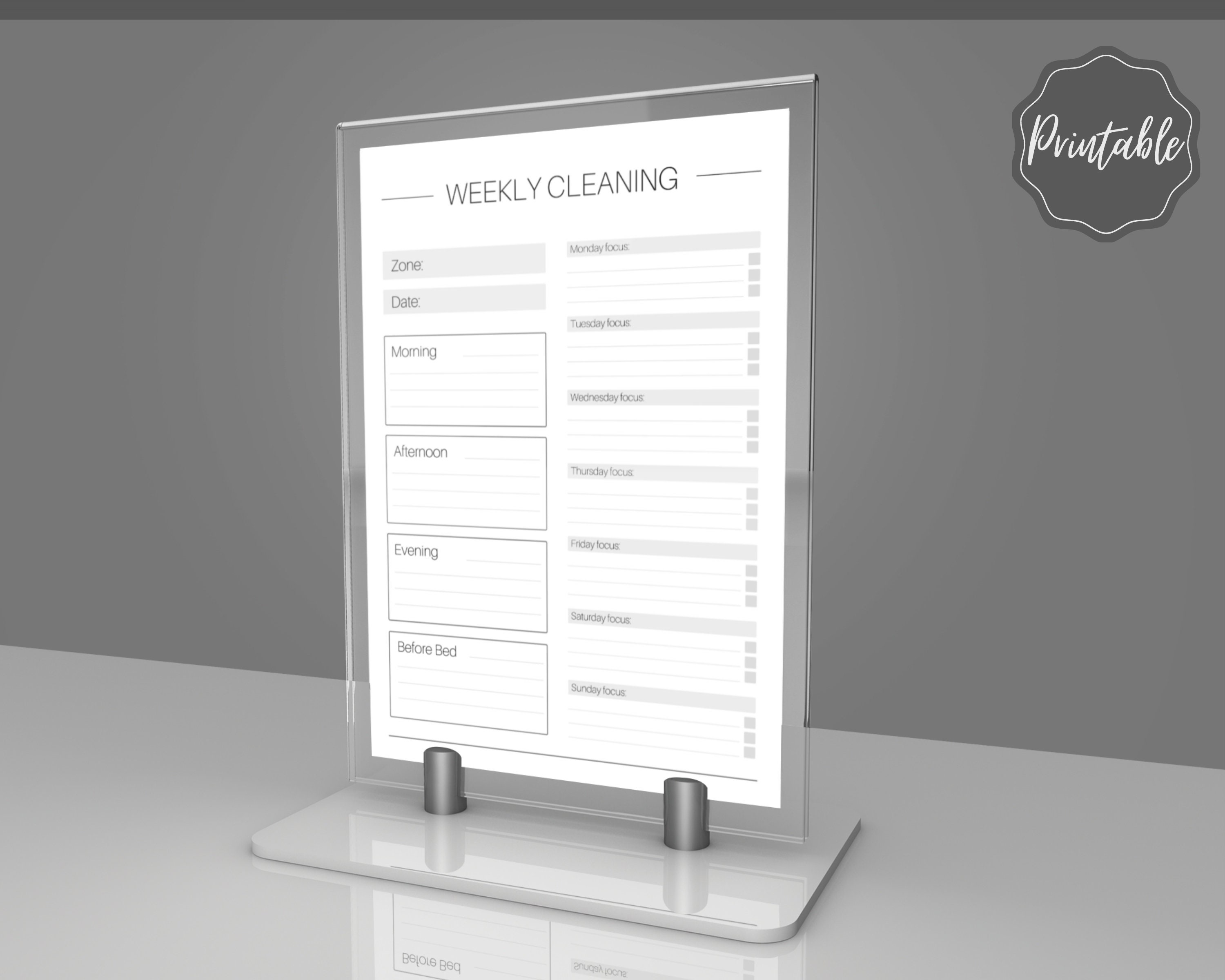 EDITABLE Cleaning Schedule FLYLADY Daily Routine Cleaning | Etsy