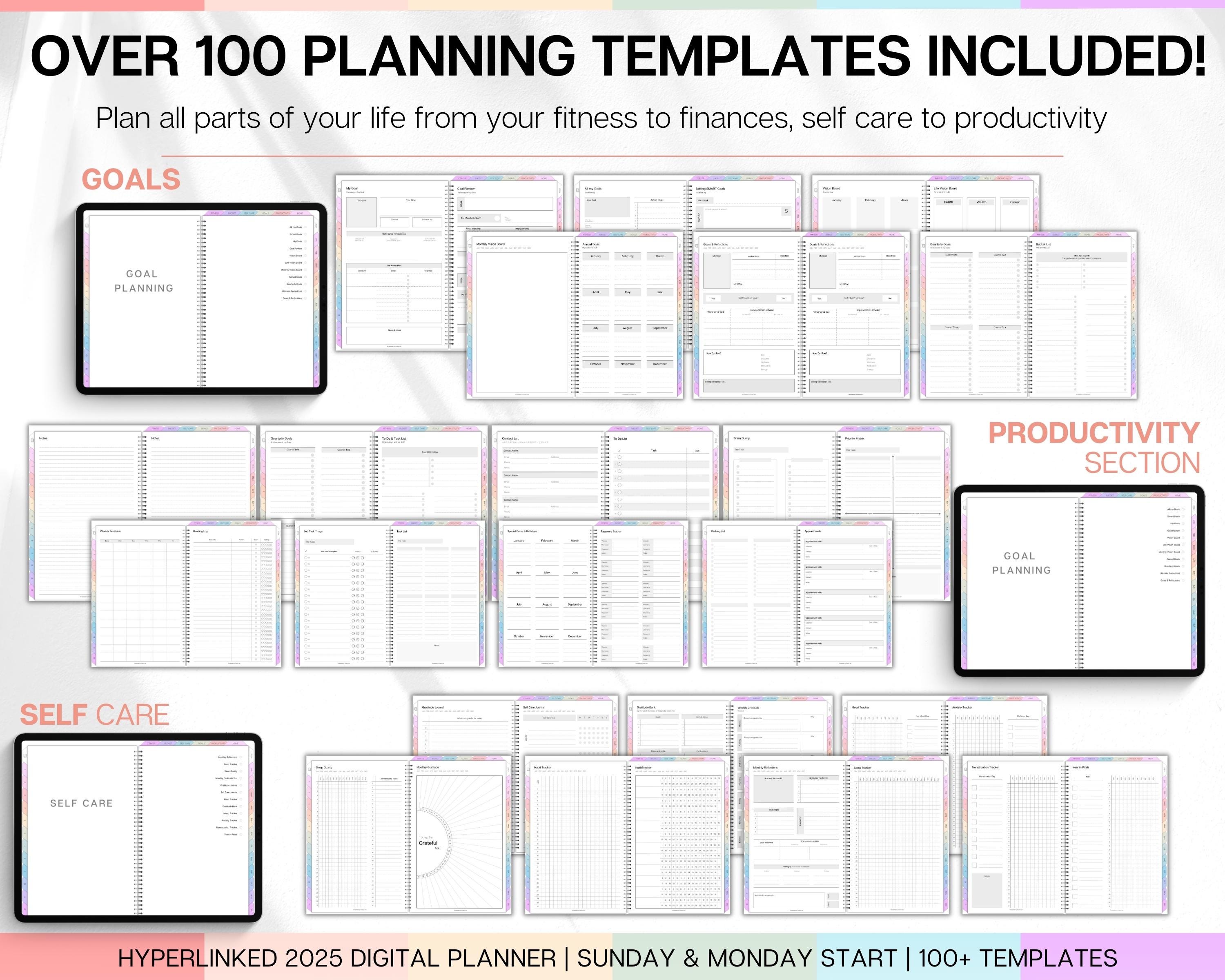 COLORFUL Digital Planner, 2025 Goodnotes Planner, Daily Weekly, Monthly ...