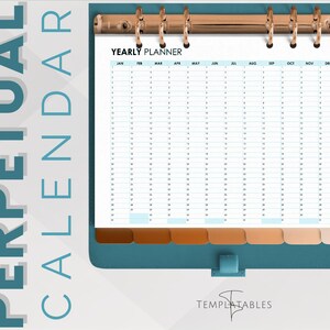 EDITABLE Perpetual Calendar Undated Year at a Glance - Etsy