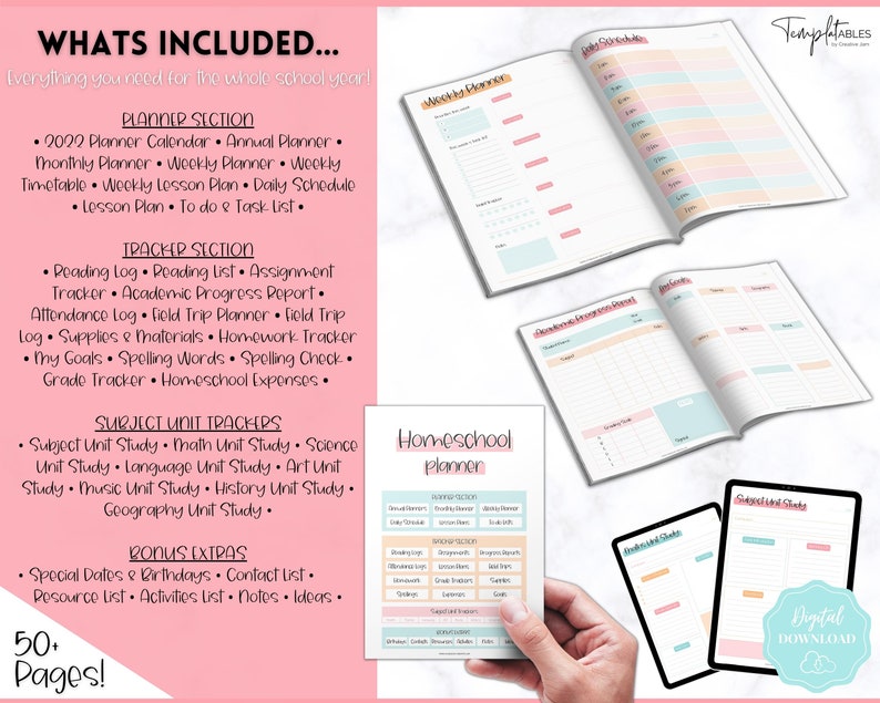 Homeschool Planner Printable, Home School Teacher, Academic Lesson ...