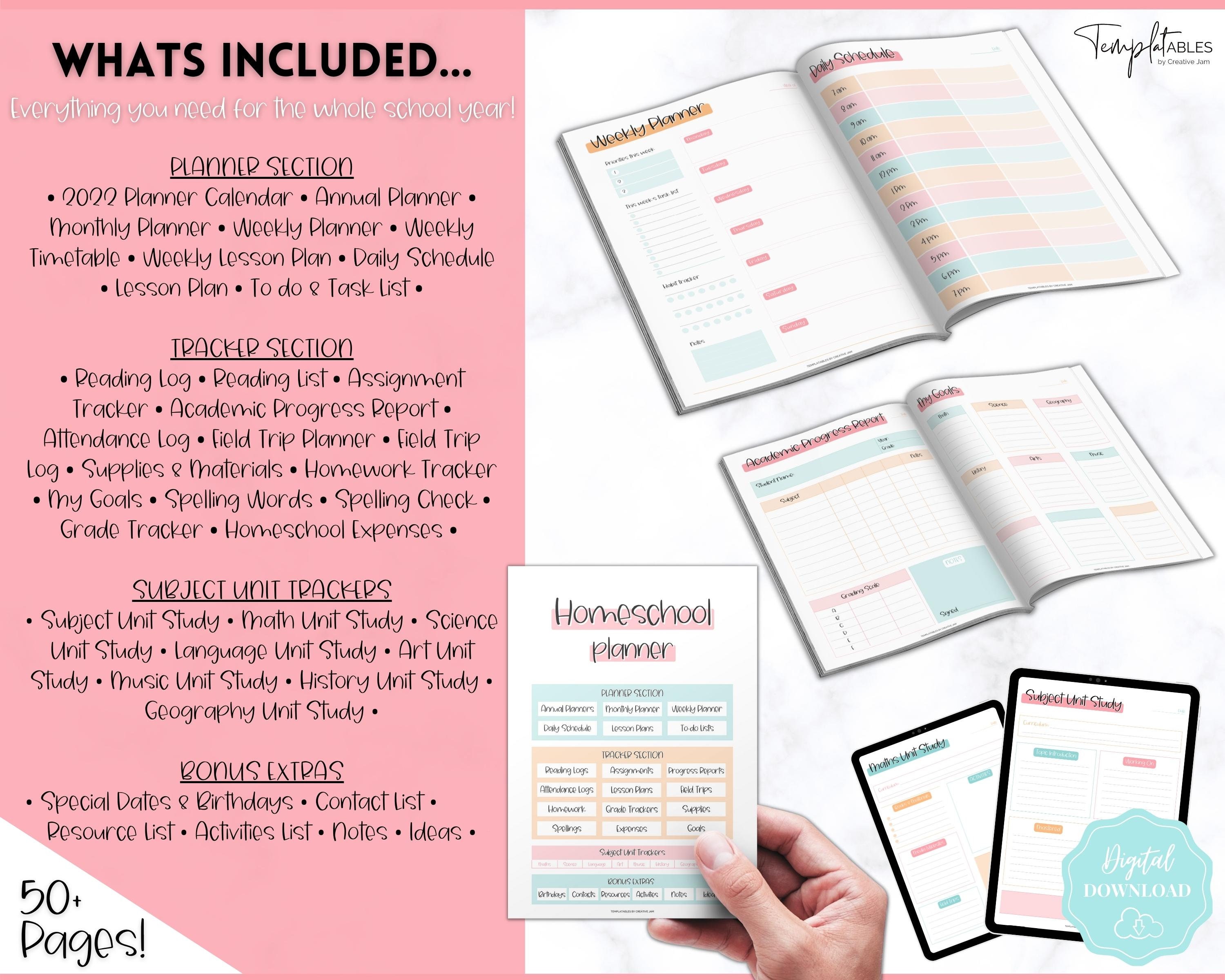 Homeschool Planner Printable, Home School Teacher, Academic Lesson ...
