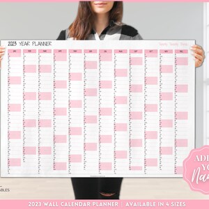 EDITABLE 2023 Wall Calendar Printable, Large Yearly Calendar, Giant 12 ...