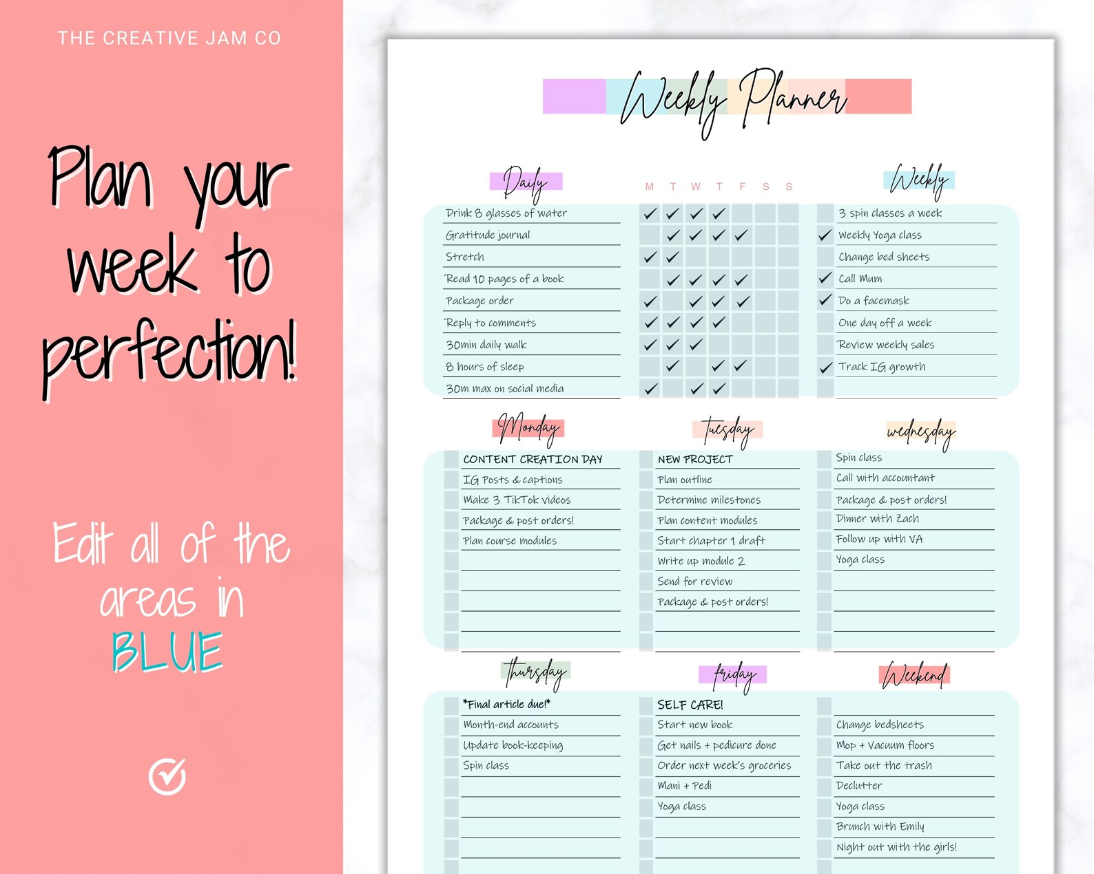 MONTH at a Glance Planner, Editable Weekly & Monthly Planners, to Do ...