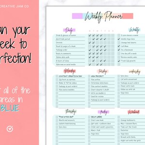 Colorful Weekly & Monthly Planners, EDITABLE Weekly Planner Printable ...