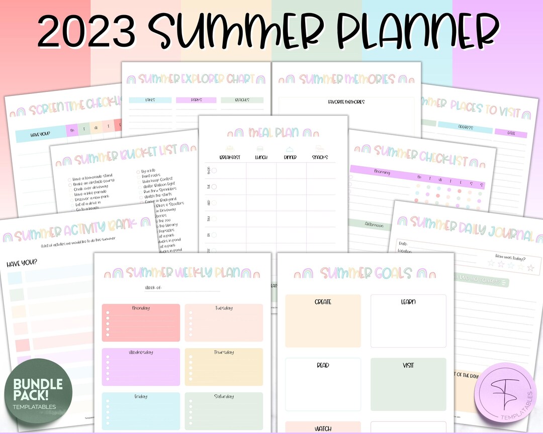 2023 Summer Planner, Kids Chore Chart, Summer Schedule, Screen Time ...
