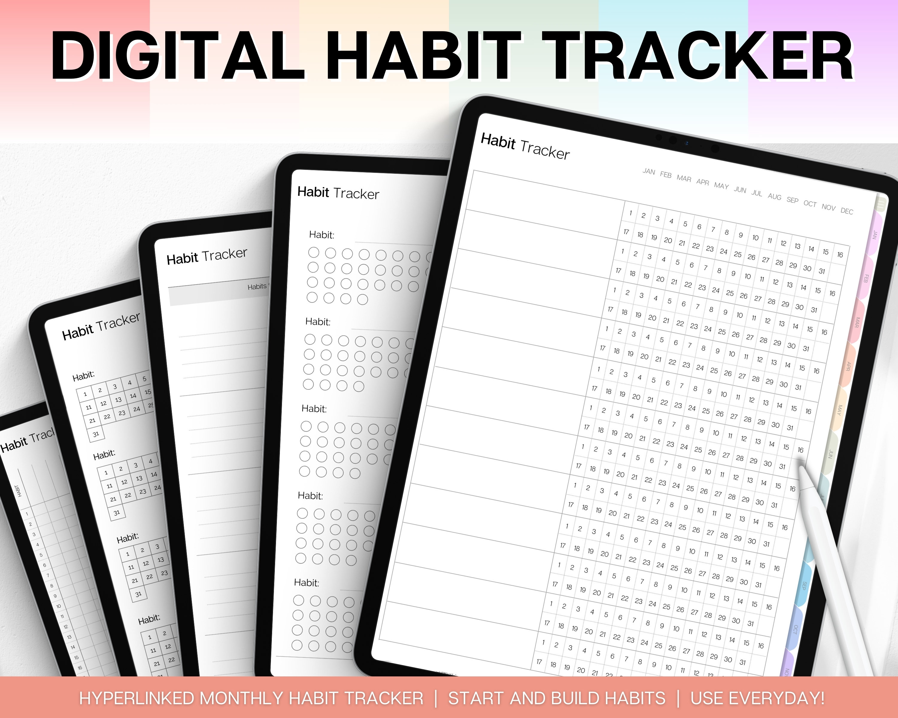 Digital Habit Tracker, Goodnotes Digital Planner, iPad Planner, Daily ...