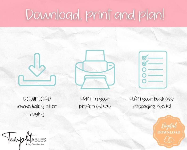 Packaging Planner Template Small Business Plan Packaging - Etsy