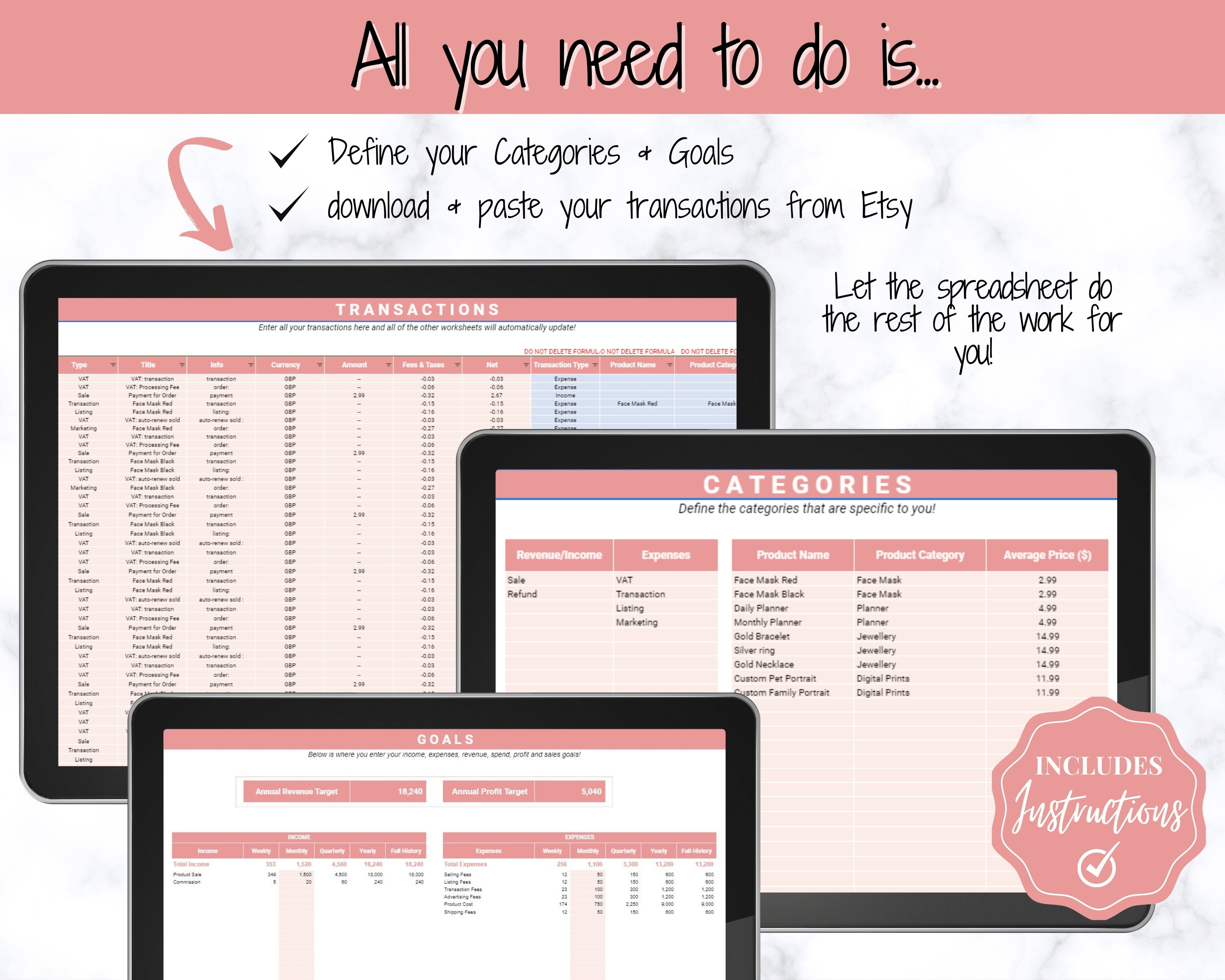 Etsy Small Business Tracker Editable Google Sheets for Your - Etsy Canada