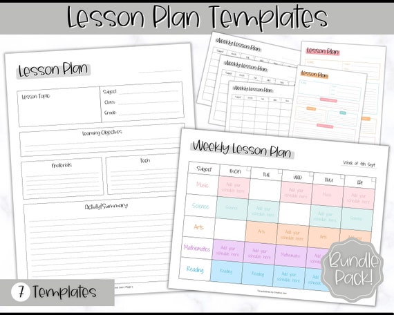 Lesson Planner Printable Lesson Plan Template Homeschool - Etsy