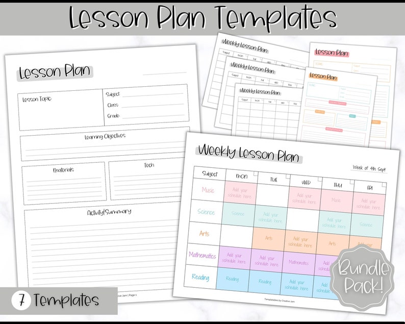 Lesson Planner Printable, Lesson Plan Template, Homeschool Teacher ...