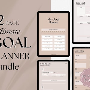 Goal Planner Printable BUNDLE, 2024 Goals Tracker, SMART Goal Setting ...