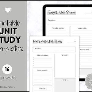UNIT STUDY Template, Printable Homeschool Planner, Home School Teacher ...