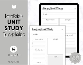 Unit Study Planner Printable / Academic Planner / Homeschool Lesson ...
