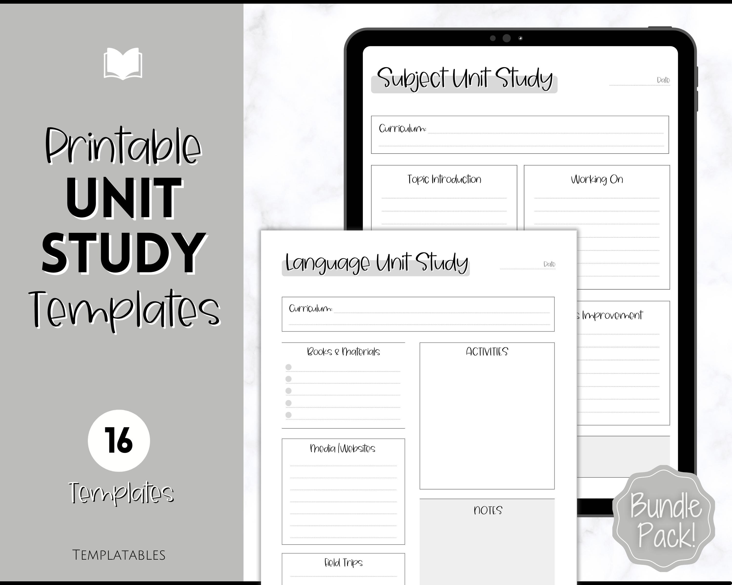Unit Study Planner Printable Homeschool Planner Template - Etsy UK