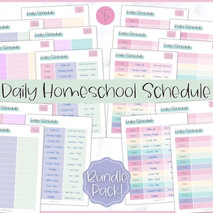 Kids Daily Schedule, Homeschool Weekly Planner, Daily Routine Template ...