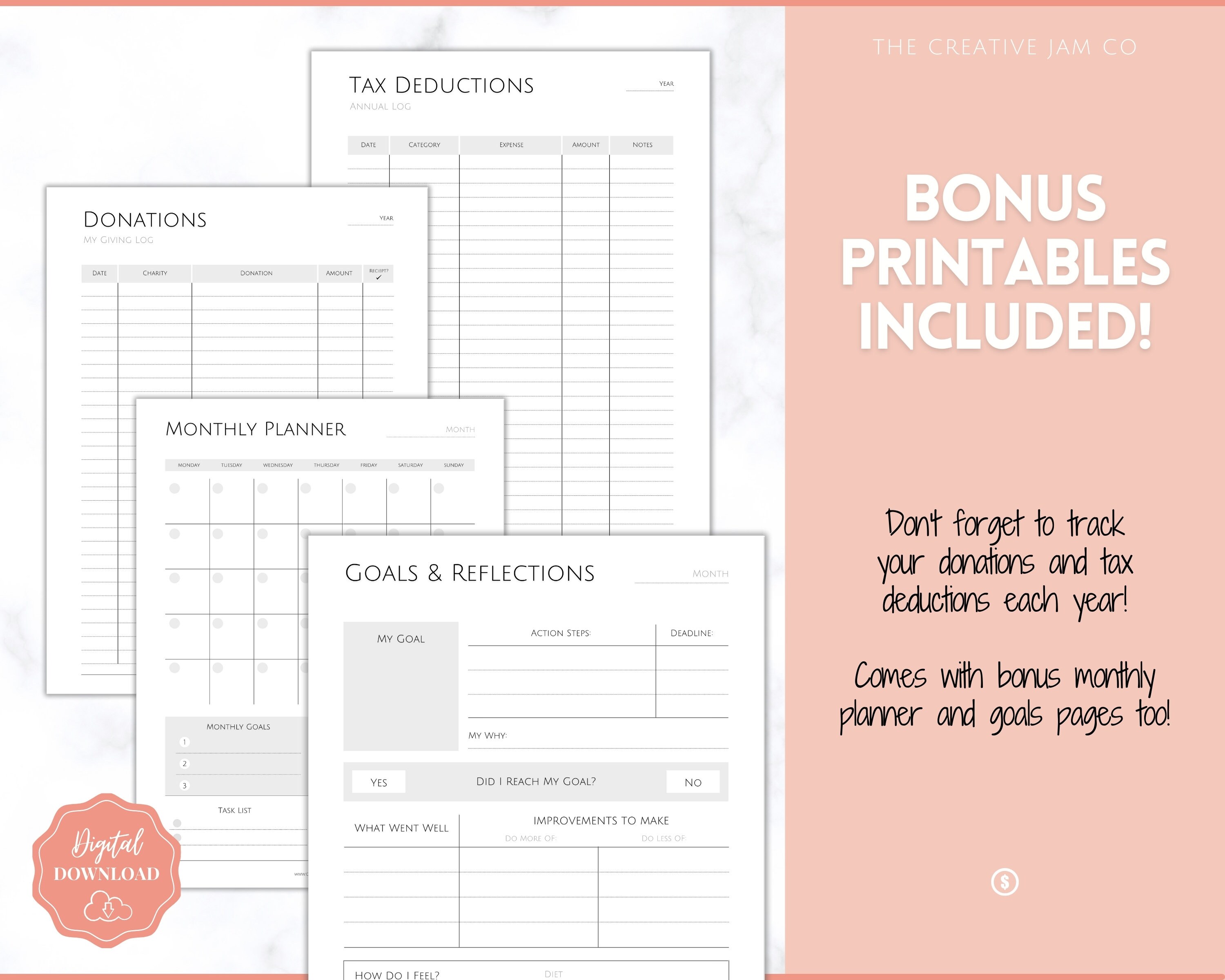 Financial Planner Printable BUNDLE Budget Template Savings | Etsy