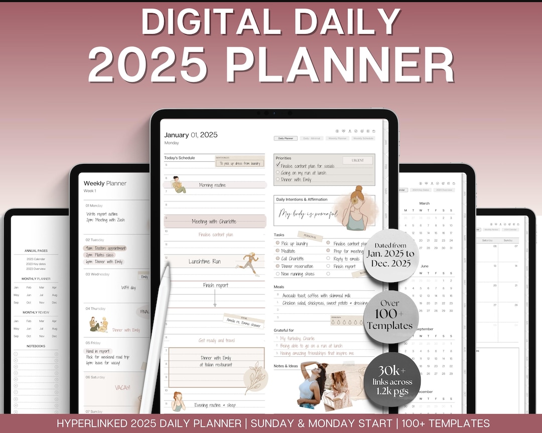 Digital Planner, 2025 Goodnotes Planner, Daily, Weekly, Monthly Planner ...