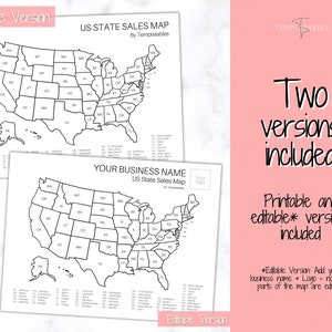 EDITABLE Sales Tracker, US Sales Map, Etsy Business Sales Map, Order ...